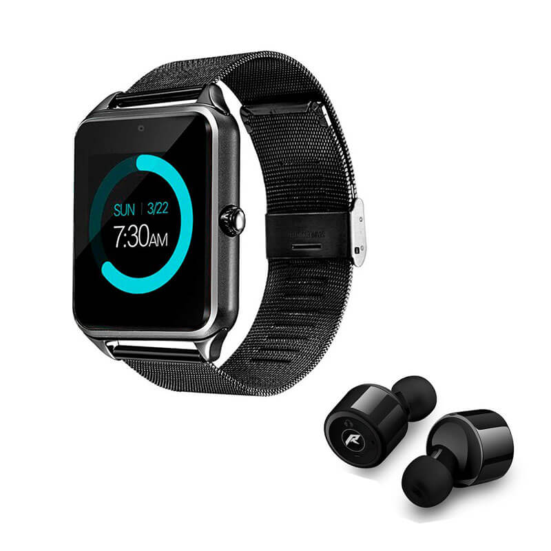 Paquete de Reloj inteligente Z60 con Audifonos Bluetooth inalambricos
