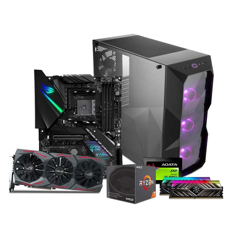 Computadora pc gamer gtx 1080 8gb ryzen 7 1tb 16gb 80+ rog