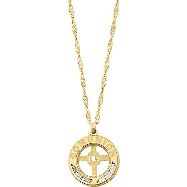 Cadena Con Dije Primera Comunión Cruz Jhs 10 K