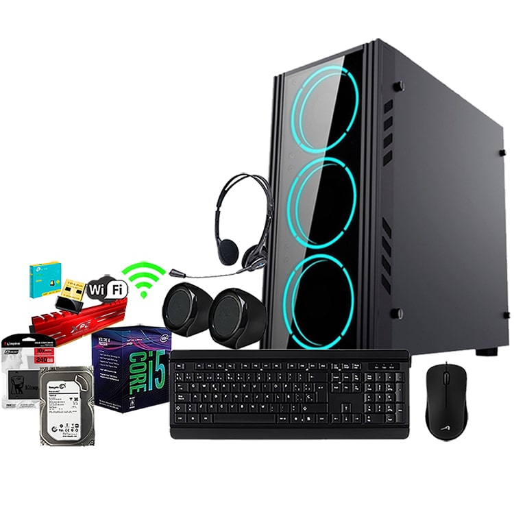 Pc Core Potente Intel I5 rgb led 960gb Ssd 16gb Wifi Diadema y bocinas ...
