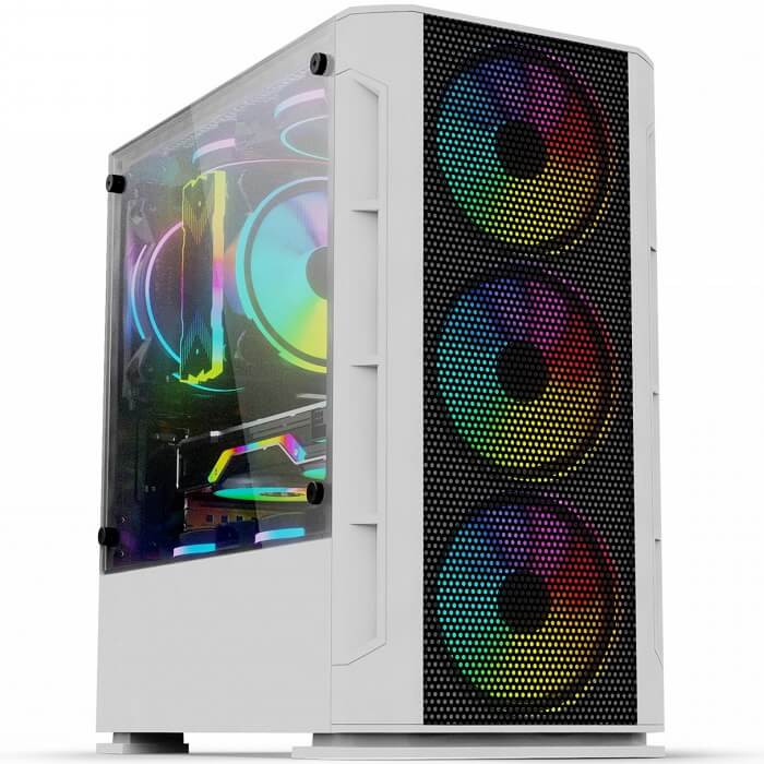 Gabinete YeYian HAIZEN 2500 3 Ventiladores LED RGB Vidrio Templado ...