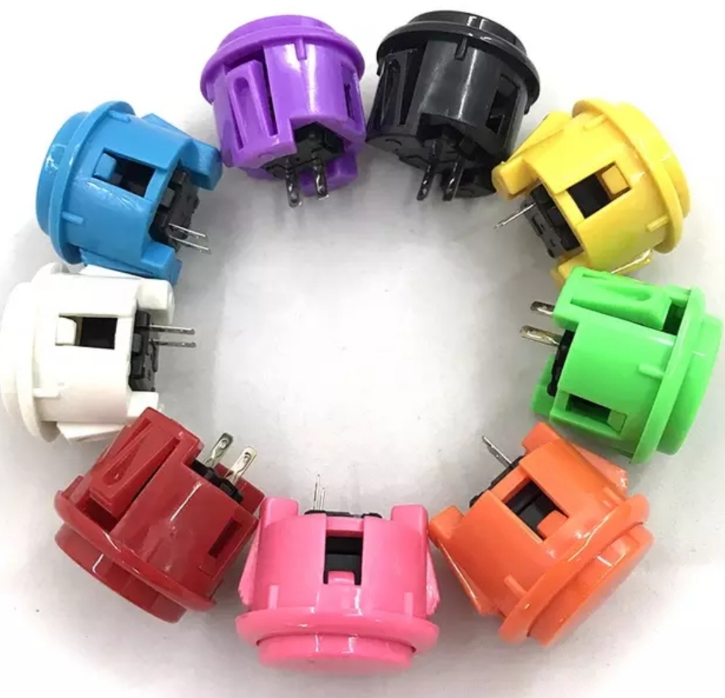 20 Botones Arcade Tipo Sanwa Con Microswitch 30mm