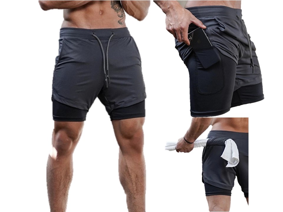 Short Deportivo Hombre con licras integradas Calidad Premium