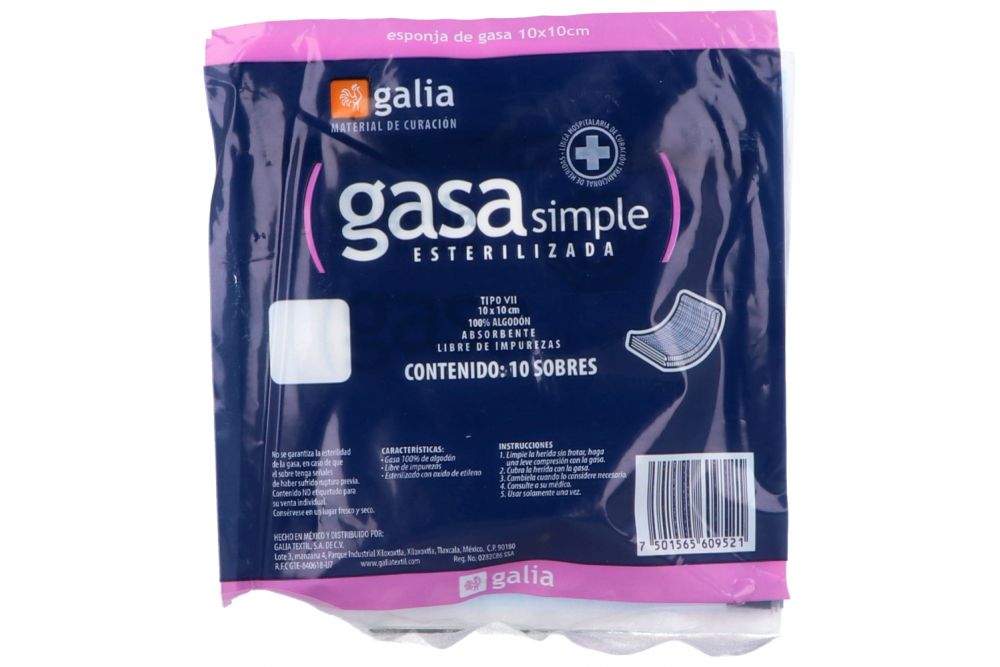 Gasa Simple Esterilizada, Con. 100 Sobres