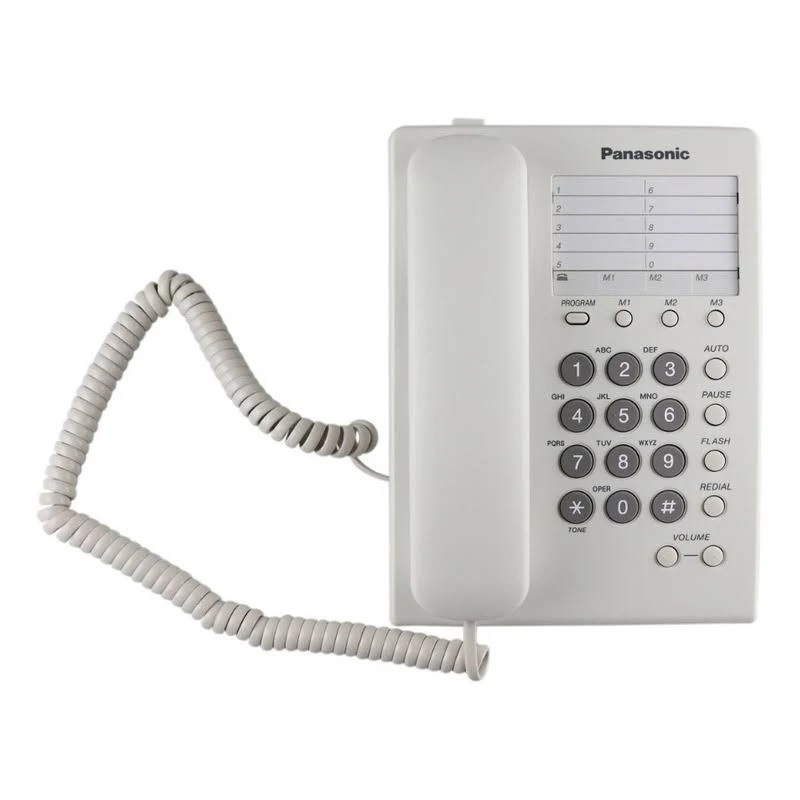 Teléfono alámbrico Panasonic KX-TS550MEW básico blanco 13 memorias