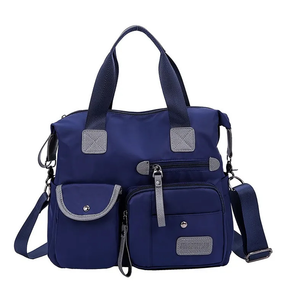 Bolsa Mujer Impermeable Viaje Nylon Tote Crossbody Bandolera Viajera AZUL.
