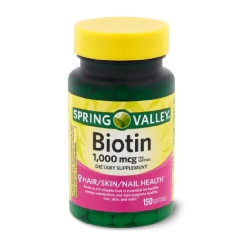 Biotina Plus Keratina 10,000mcg Pelo Piel Uñas 60 Caps Extra Spring Valley