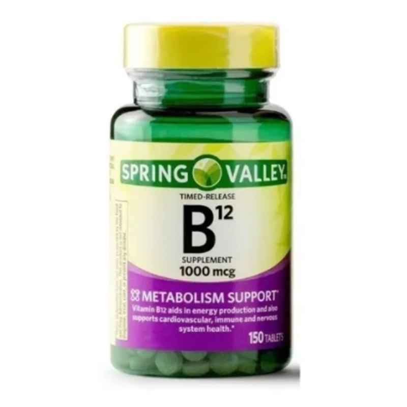 Vitamina B12 1000mcg Spring Valley 150 tabletas Forma Globulos Rojos ...