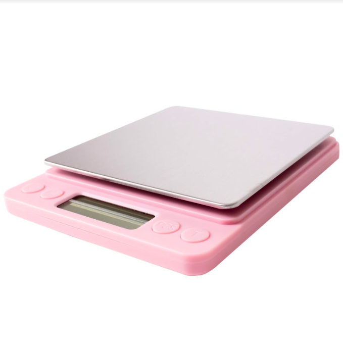 Báscula Gramera Digital Chica de 0-1gr a 2kg. ROSA