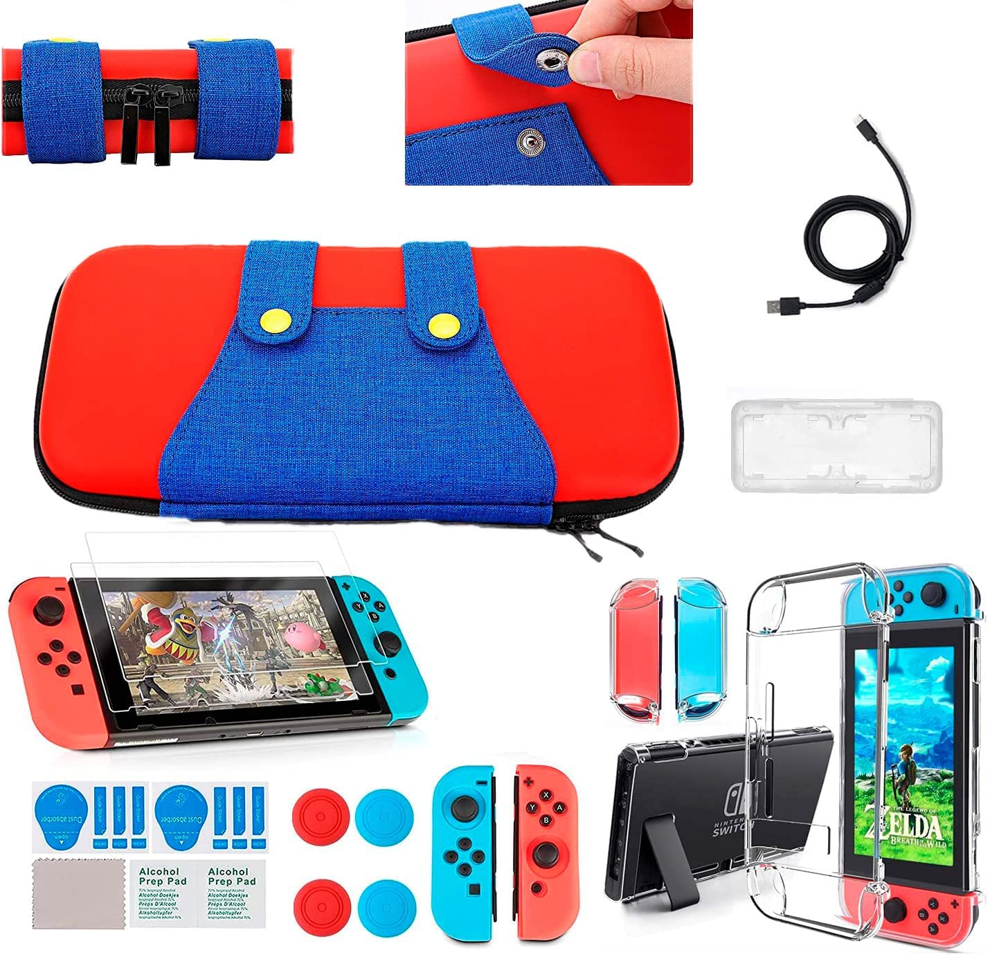 Estuche Mario para nintendo switch 16 en 1 El kit más completo de ...