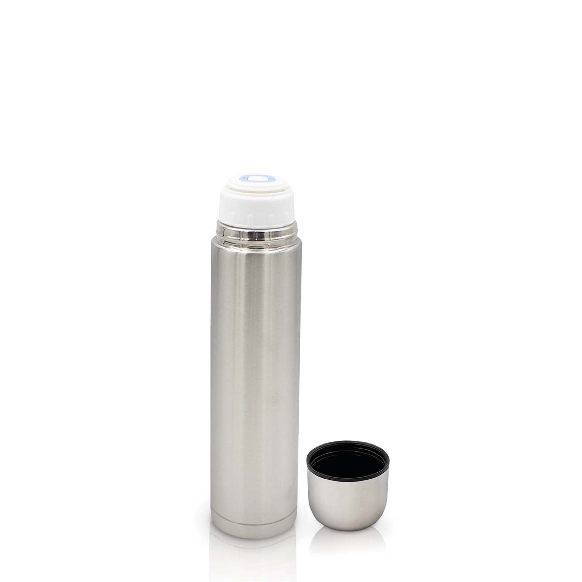 Termo Bala Plateado Metálico De Acero Inoxidable 350ml