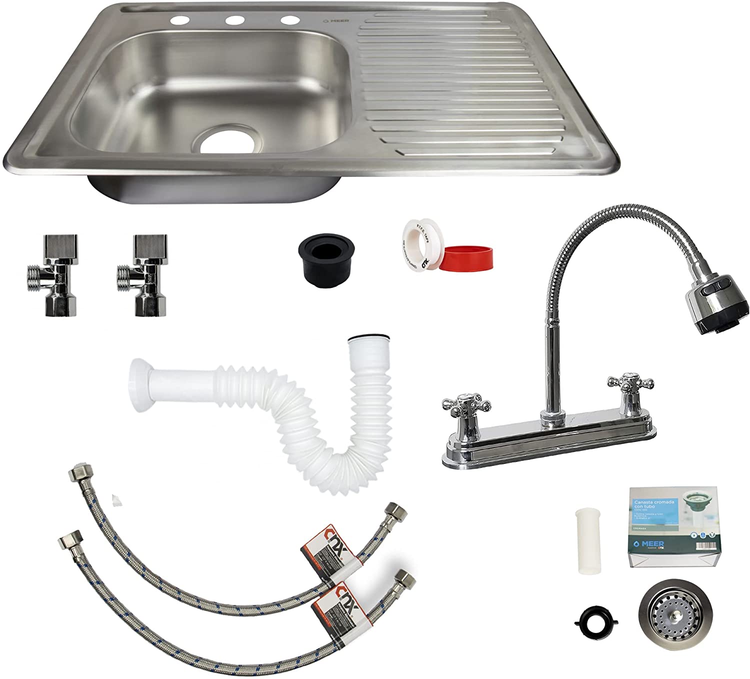 CNX Kit Completo De Tarja de una tina con escurridero, incluye ...