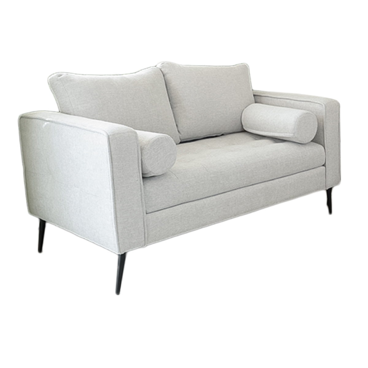 Sofá Berlín 2 Plazas Sillón Tela De Lino Moderno Minimalista (Gris claro)