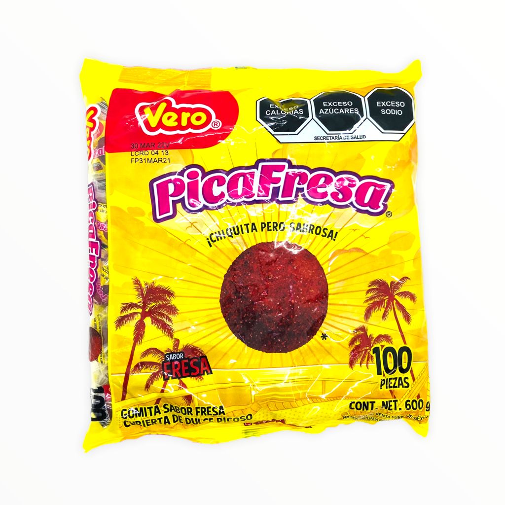 Dulce Pica Fresa Vero Picafresa 100 piezas Gomita con chile