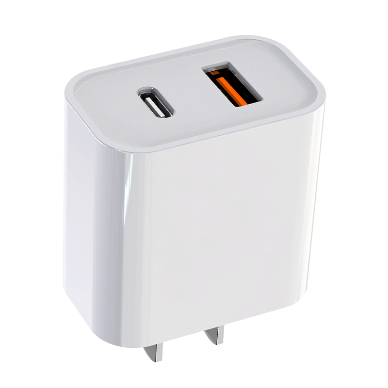 Cargador De Pared Dual USB y Tipo C PD Carga Rapida 20W