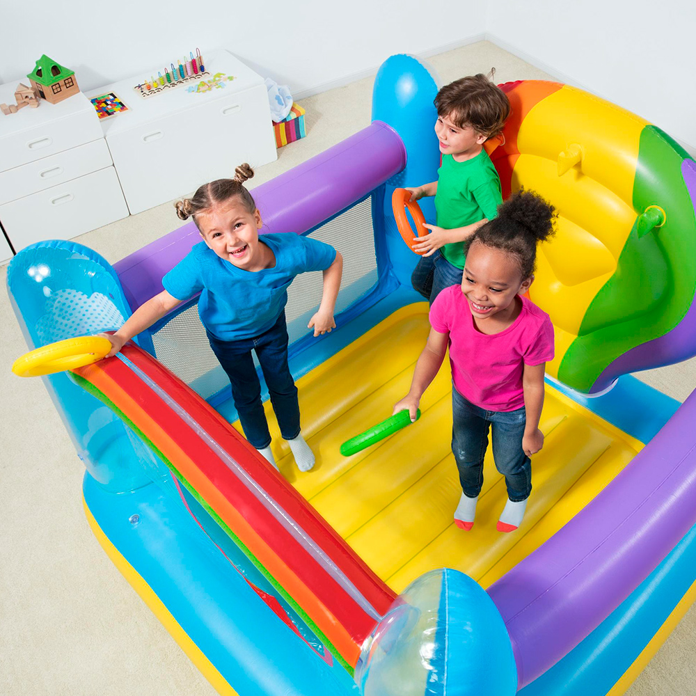 Castillo Inflable Brincolin Infantil Diseño Arcoiris Rainbow