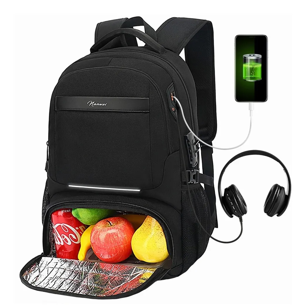 Mochila De Almuerzo Antirrobo Impermeable A Portátil 15,6 Escuela ...