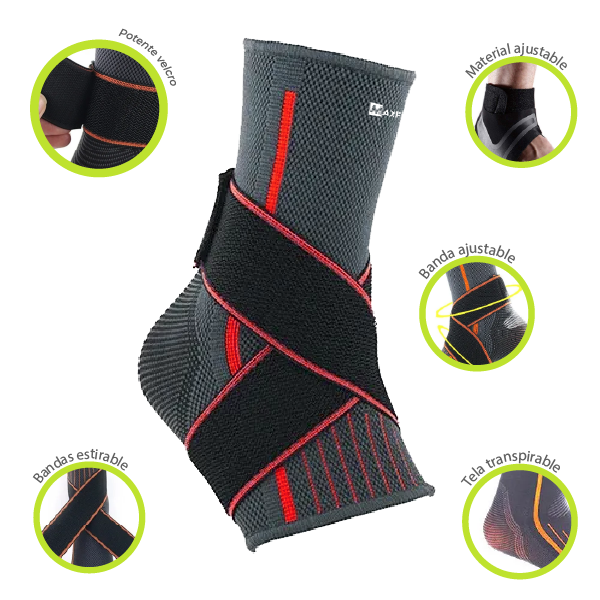 Tobillera Elástica De Compresión Deportiva Con Cintas Para Mejor Ajuste ...