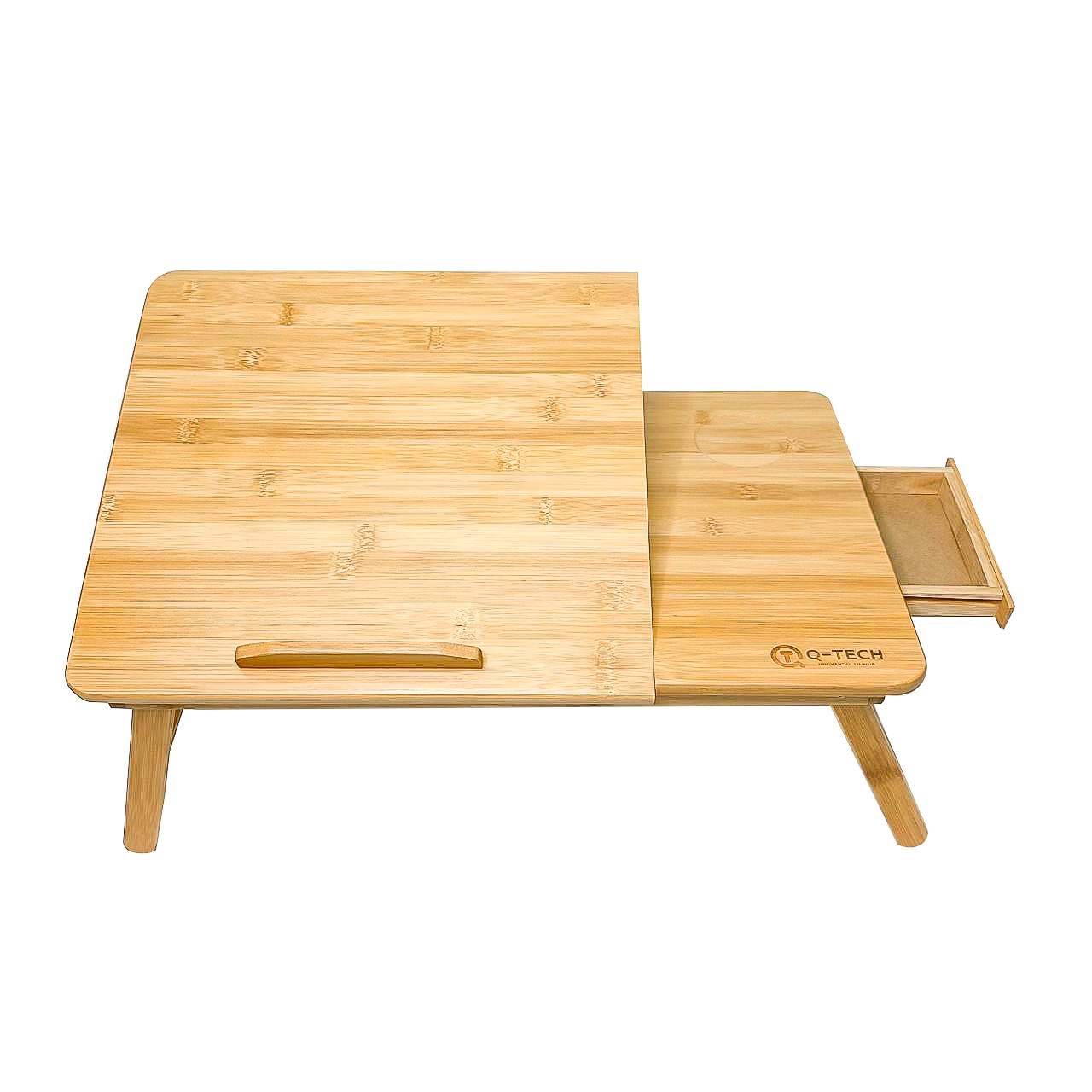 Mesa para Laptop Plegable de Bambú con Compartimientos