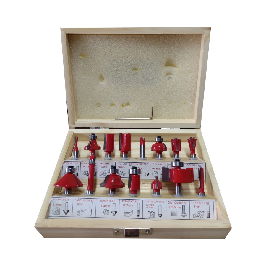 Fresas para router 1/4 (brocas router 1/4) 15 pz