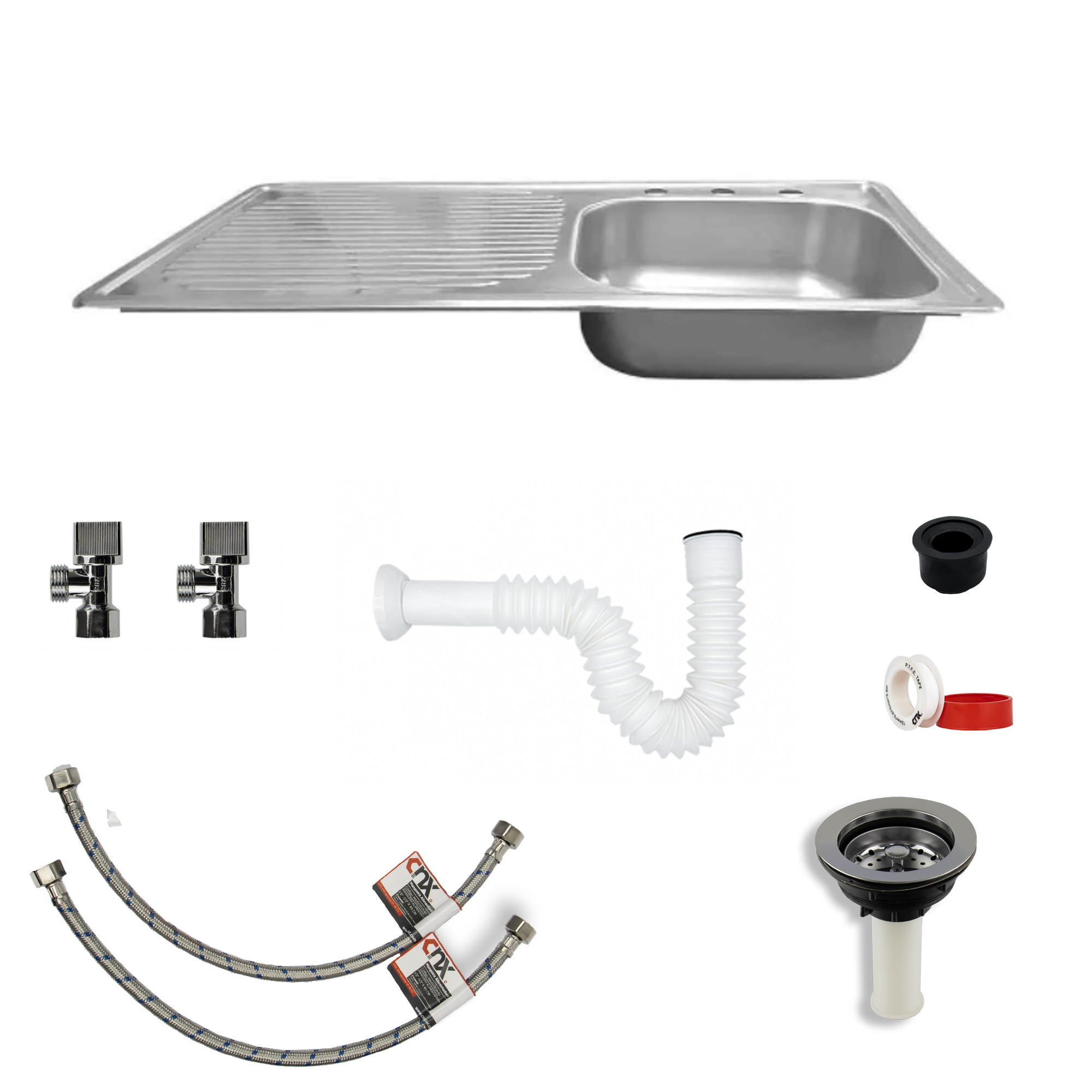 Tarja en Acero Inoxidable con Escurridero Izquierdo 100cm x 50cm con ...