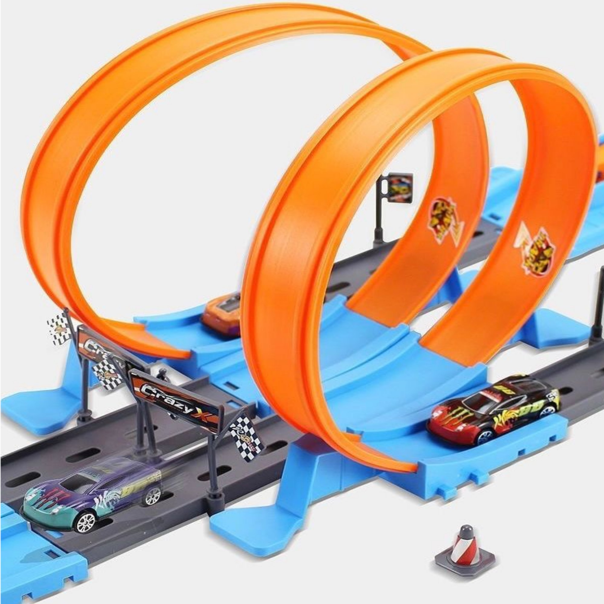 Pista Lanzador De Carros Double Loop Race Track 40 PIEZAS
