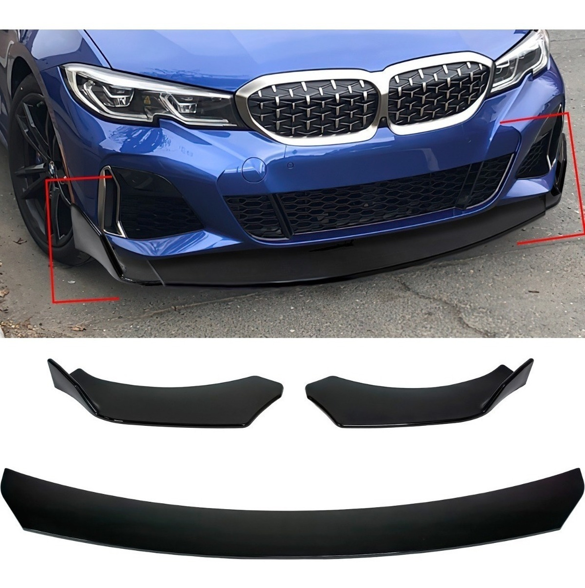 Kit Lip Splitter Universal + Sujetadores Lip Struts Amarillo