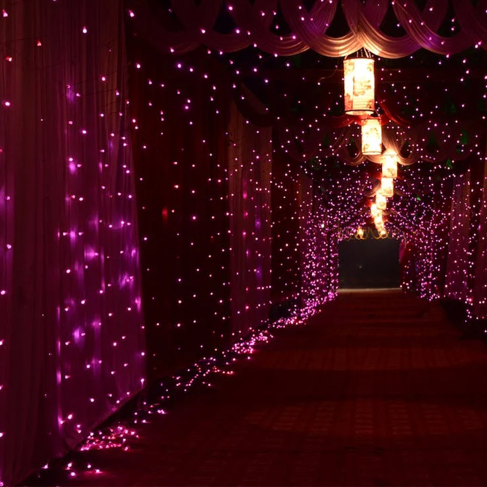 Serie de Luces Decorativa Luz Led Rosa 300 Focos 8 Funciones Cable Rosa ...