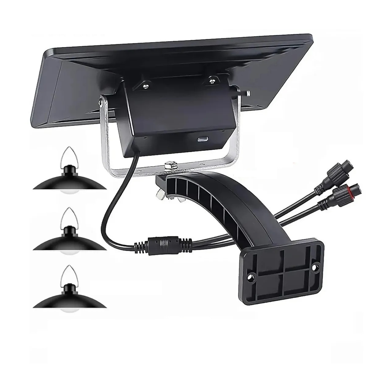 Lámpara Solar Recargable Con 3 Cabezales Ajustables 60 Led