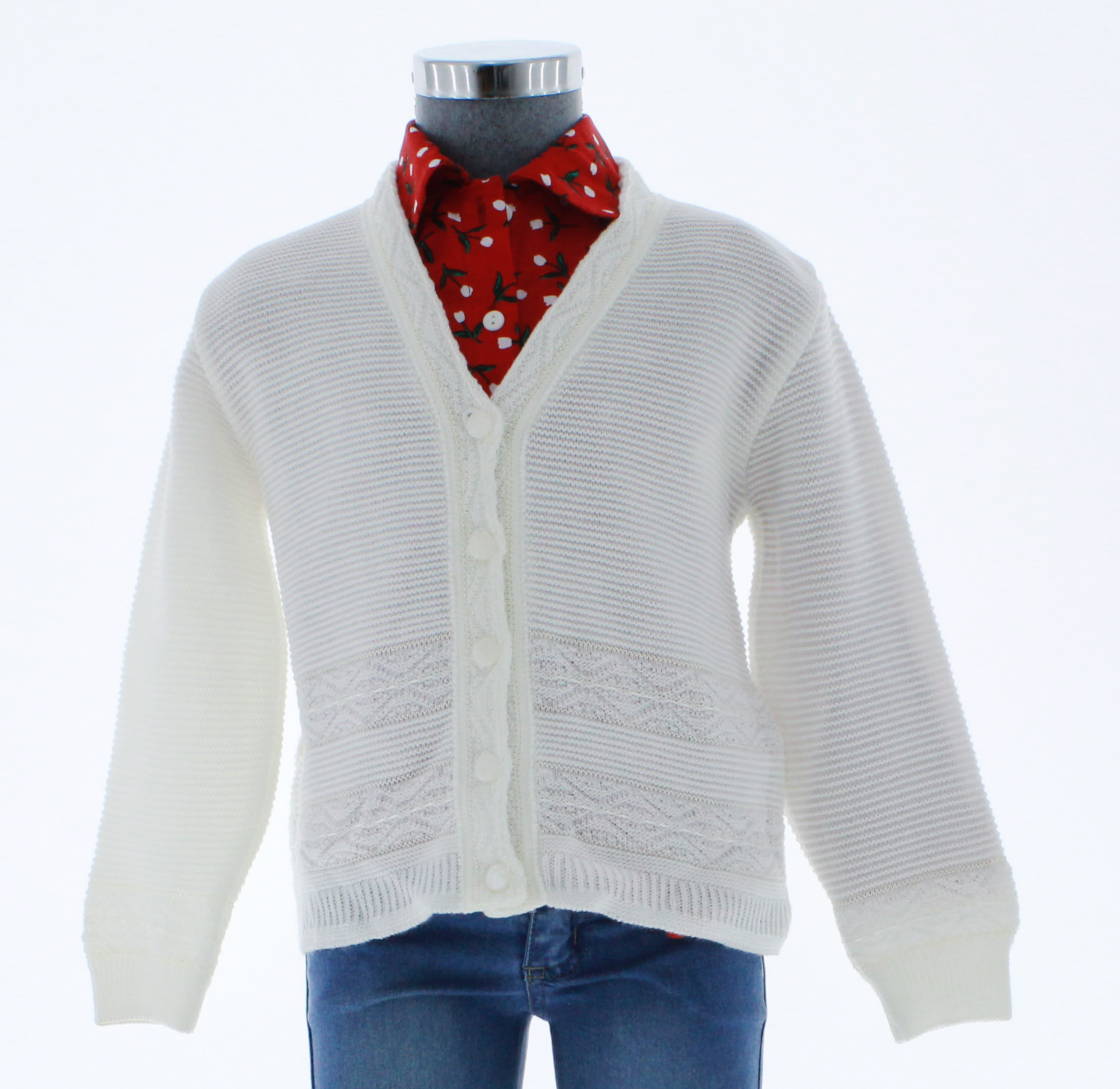 Sueter Niña Tejido Blanco Perla 3087 1 a 16 Años