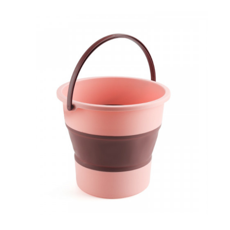 Cubeta Plegable Rosa 10 L Agua Cubo Limpieza Hogar Retractil