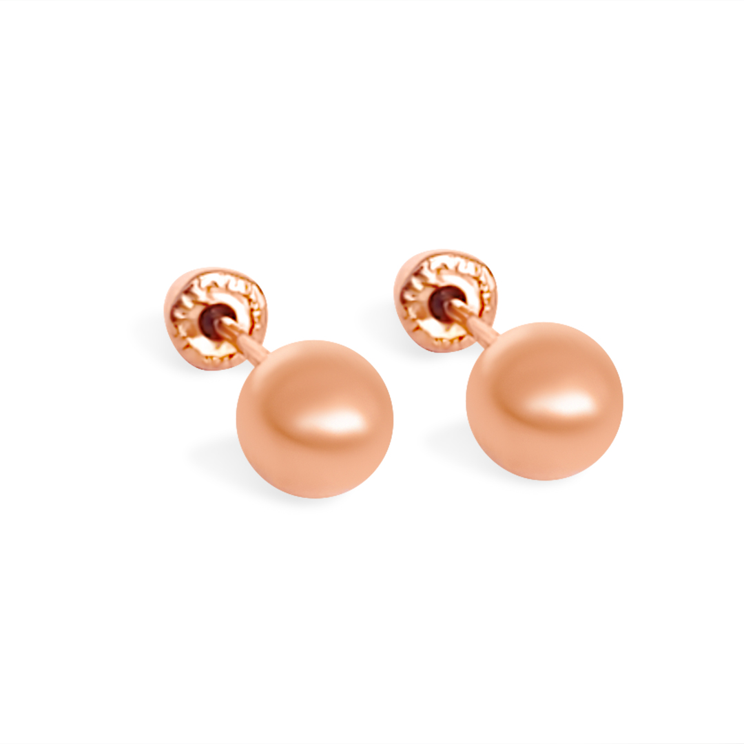 Aretes Dormilonas Authshine Oro amarillo 14 kilates 4mm mujer