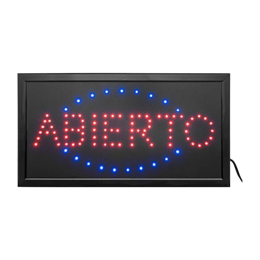 Letrero led abierto 48cm x 25cm