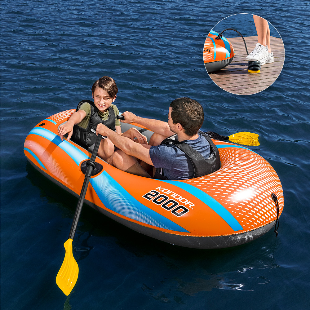 Bote Inflable Lancha Balsa Kondor 2000 2personas Remos Bomba