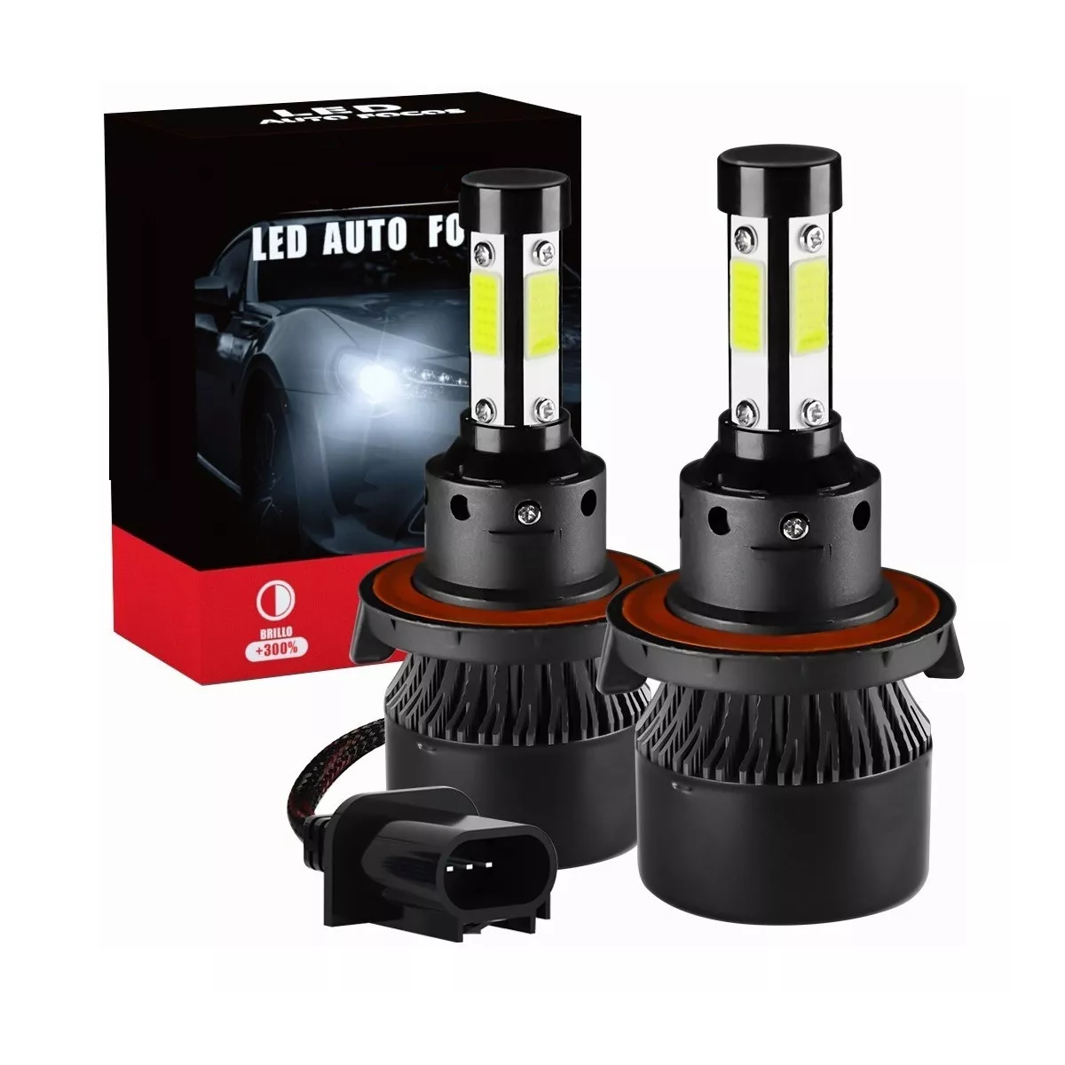 Kit De Focos Led De 4 Lados H13 Para Luz Alta Y Baja