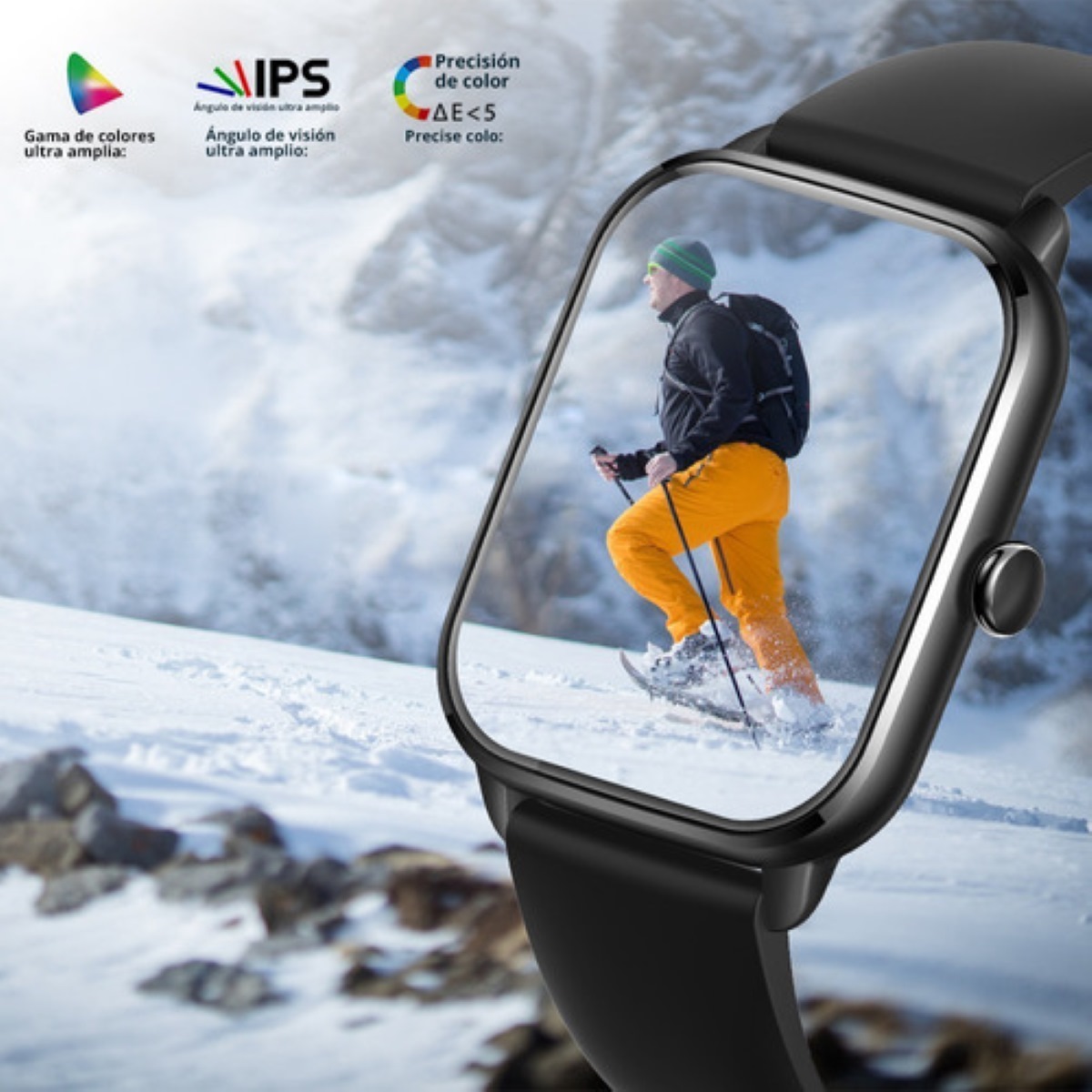 Reloj Inteligente De 1,9 Pulgadas Smartwatch Sliver NEGRO