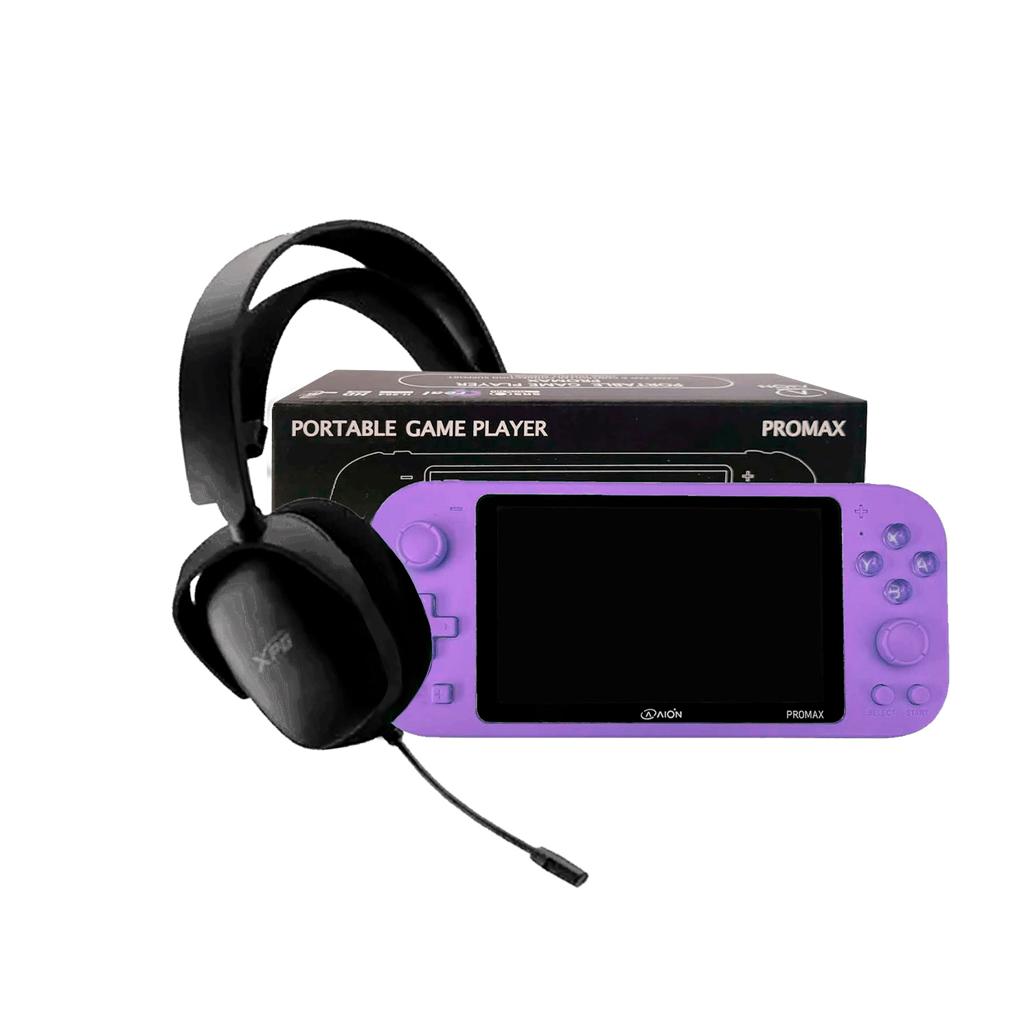 Kit 2 En 1 Consola Portatil AION X20 PRO MAX Morado + Diadema Aadata ...
