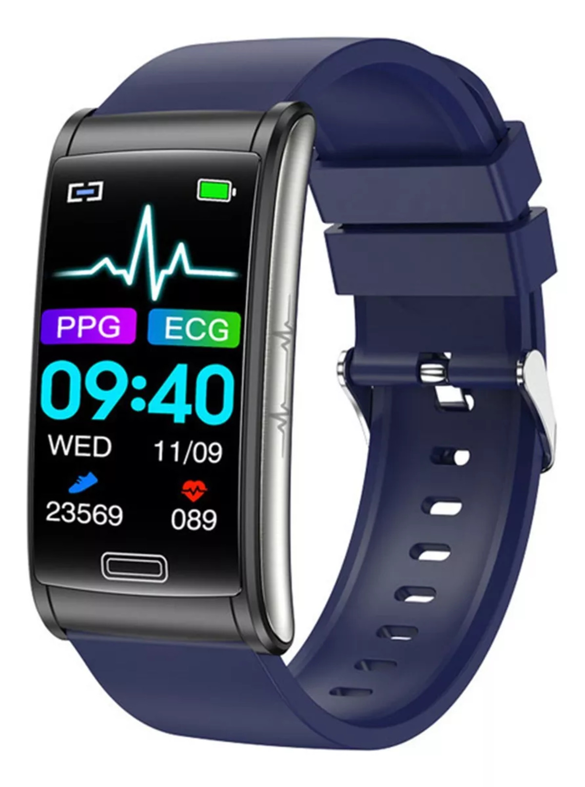 Smart Watch E600 Mide Glucosa Bp Hr Spo2 Ecg Ext. Silicon FRALUGIO.