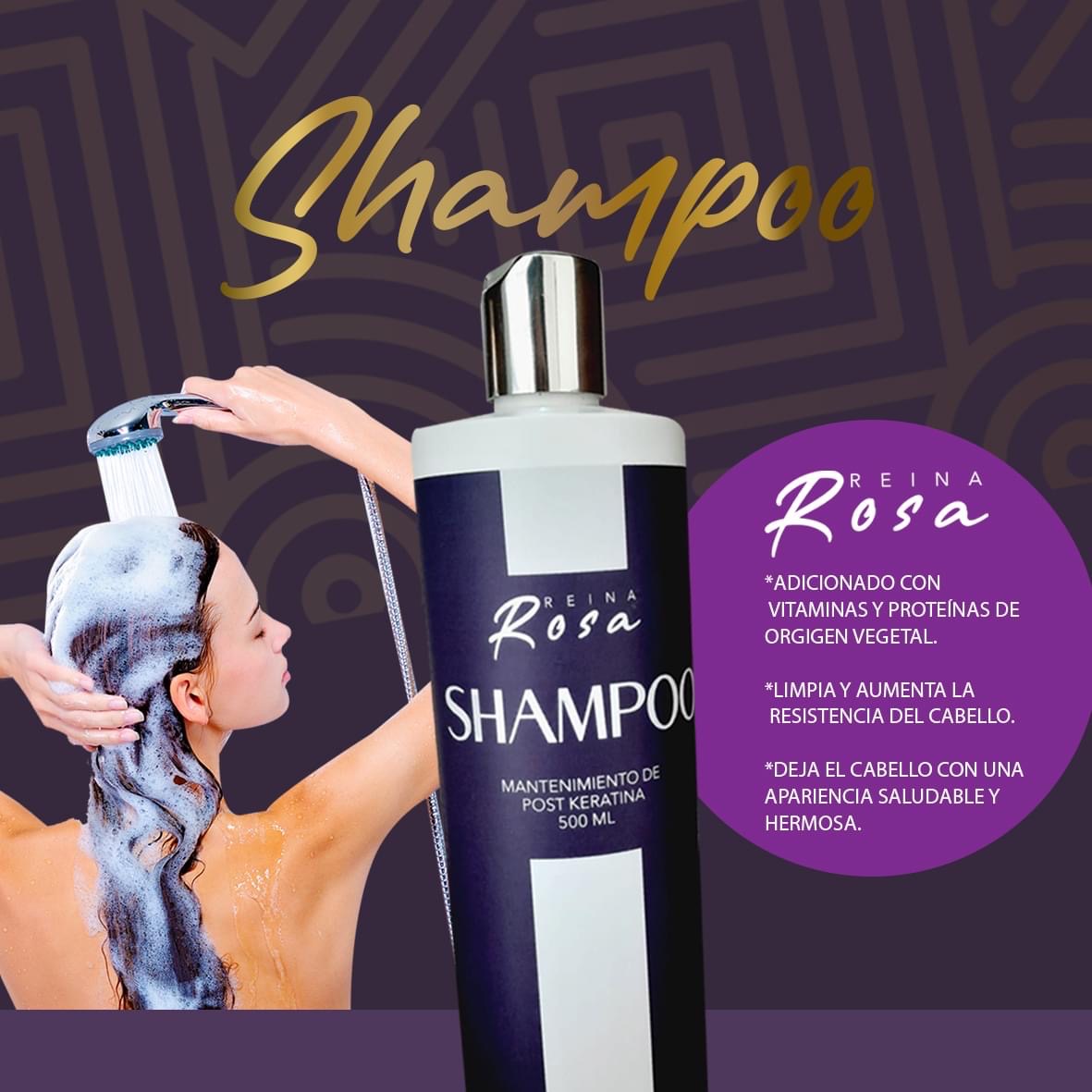 Shampoo Suave para todo tipo de cabello Reina Rosa