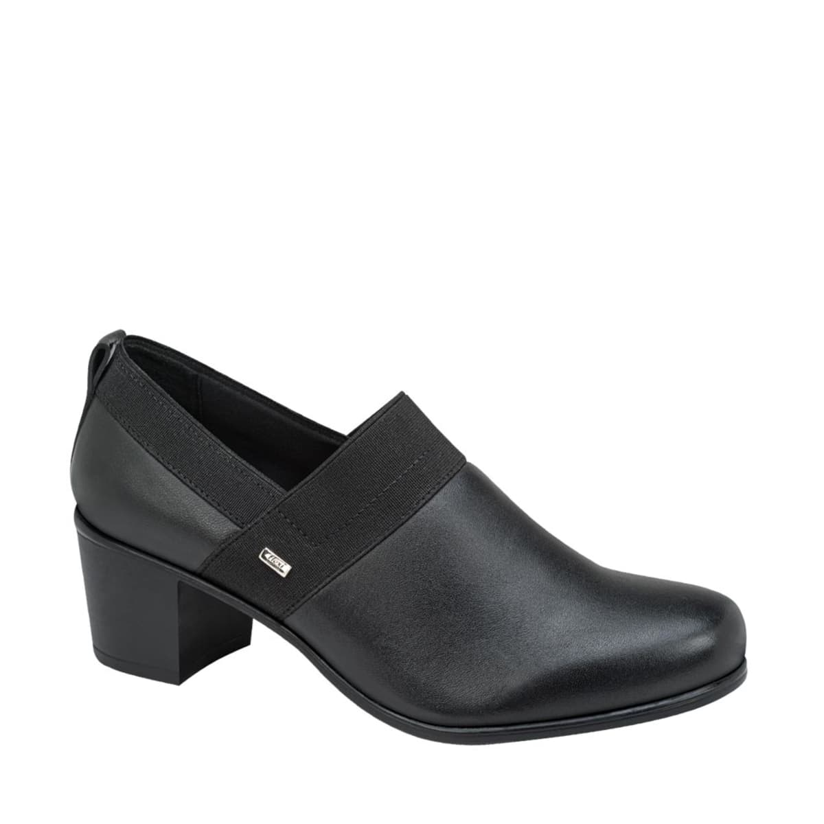 Zapato casual de piel marca Flexi color negro, con tacón ancho, mod ...