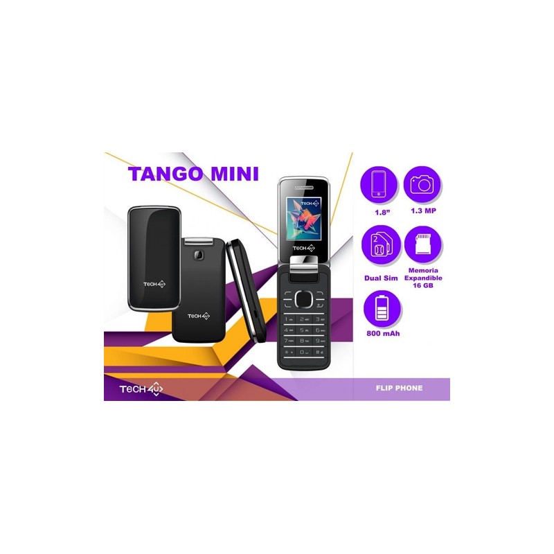 Tech 4U Azul 2G Tango Mini Tapa Tapita Folder Flip Celular