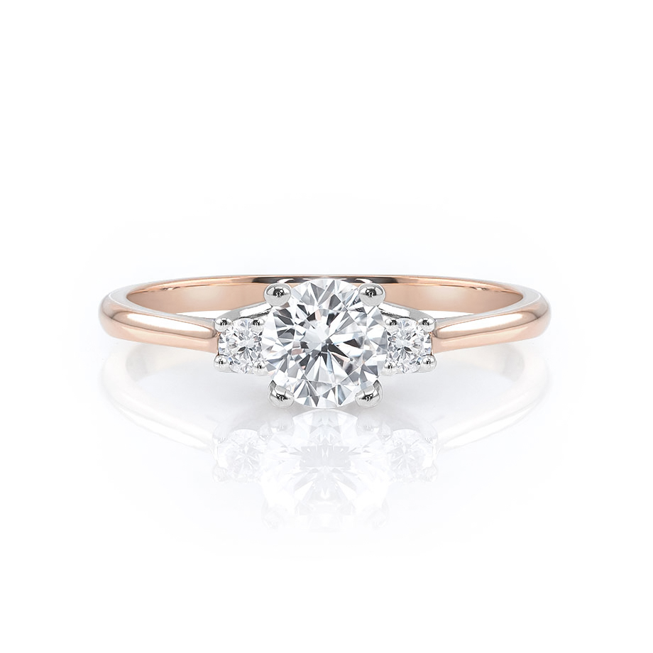 ANILLO DE COMPROMISO 10K ORO ROSA CON PIEDRA TRELIS ABBA JOYAS.