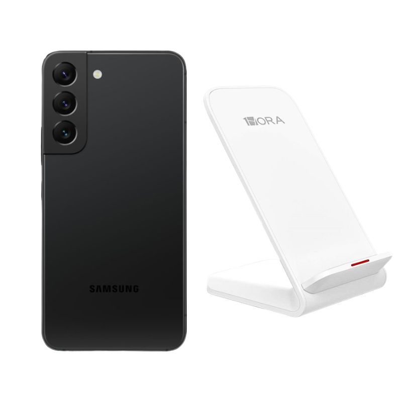 Samsung S22 128GB Negro Reacondicionado Grado A + Base Cargador.