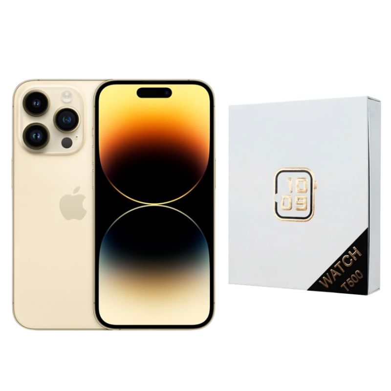 iPhone 14 Pro Max 128GB Dorado E-SIM Reacondicionado Grado A + Reloj ...