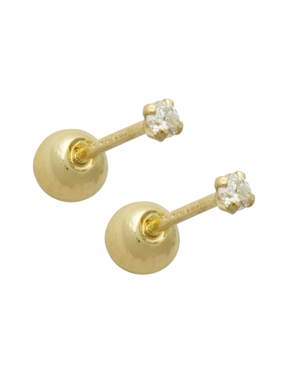 Arete Broquel Oro 18k Horoz Diamante S1027.