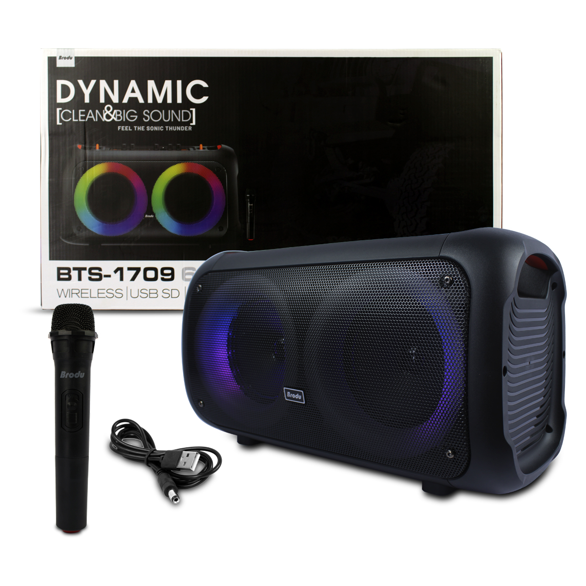 Bocina Subwoofer Bts-1709 6.5 Brodu Microfono Inalambrico