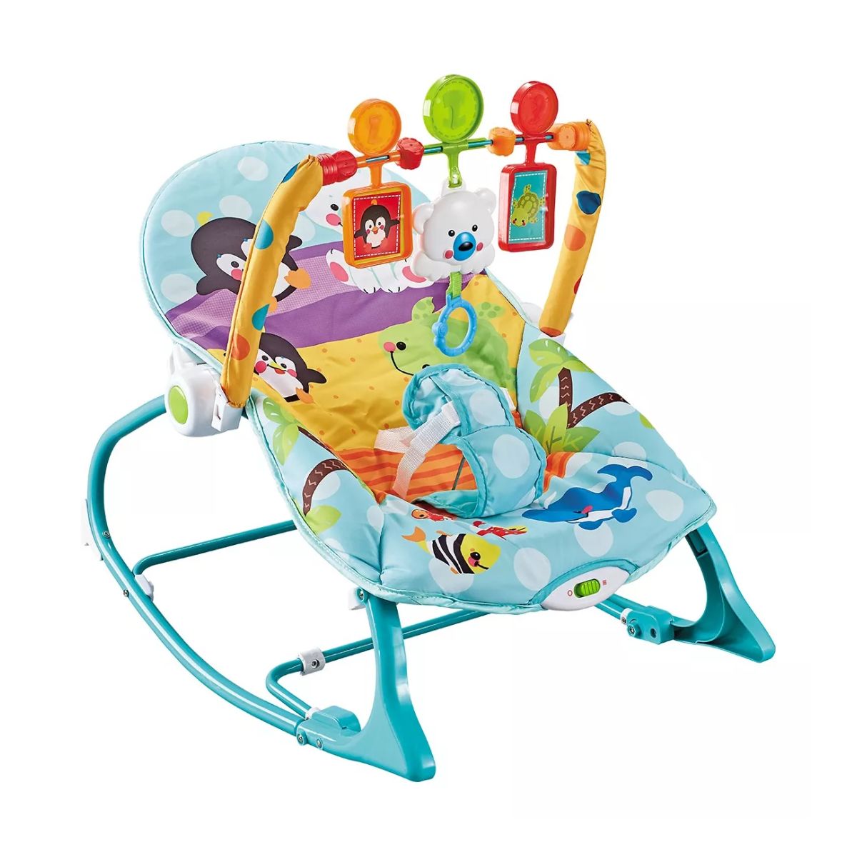 Rocker Silla Vibradora Mecedora De Bebe Musical Con Juegos Azul/verde ...