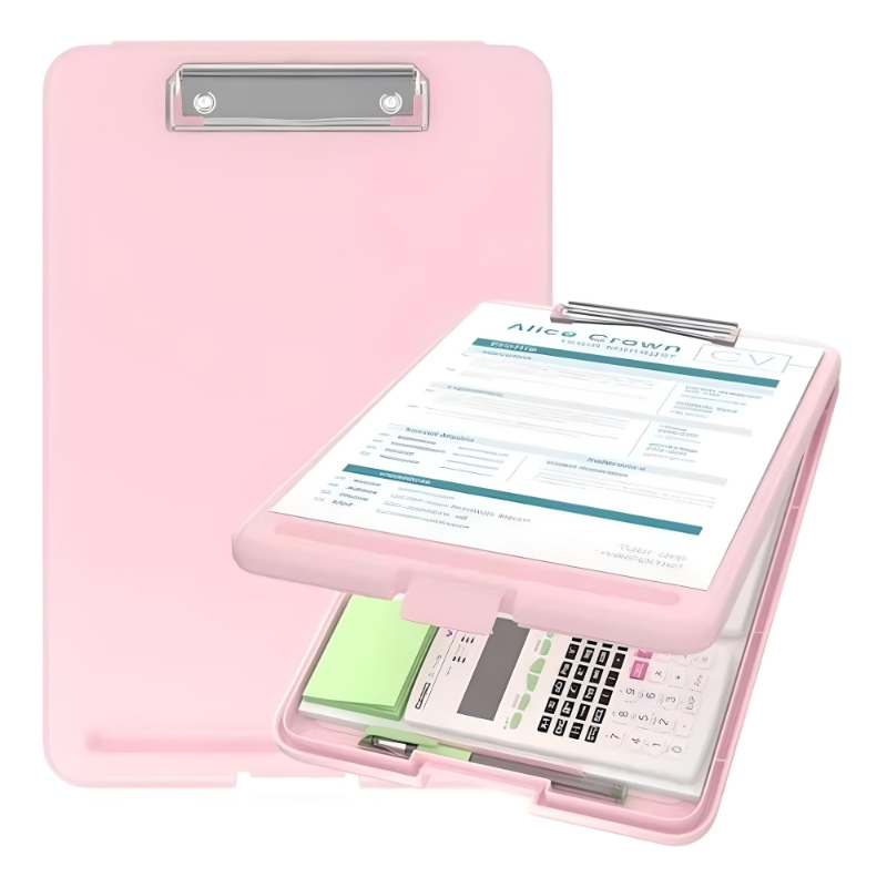 Portapapeles Papeleta Almacena Papeles Tabla Clip Carta Rosa