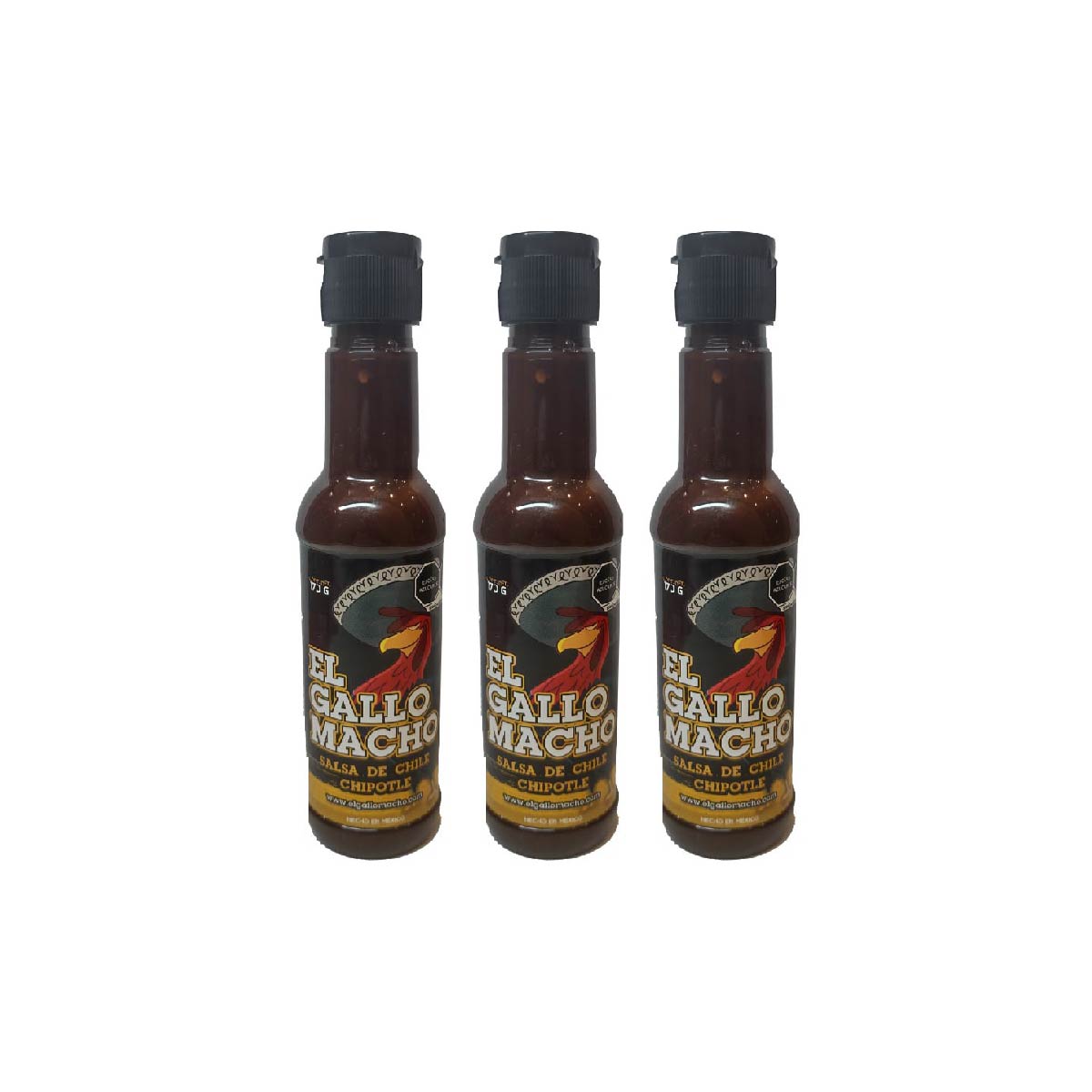 El Gallo Macho Tripack Salsa de chile chipotle 170grs