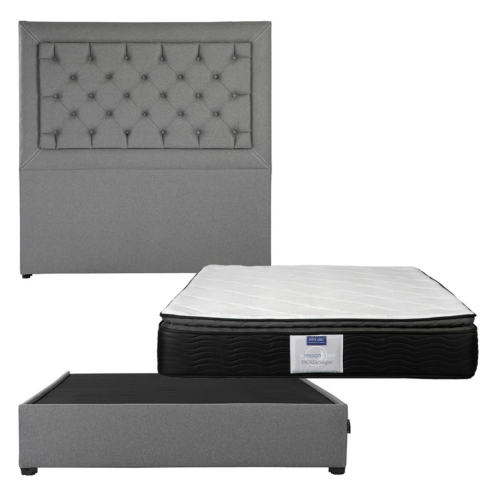 Colchón Matrimonial Restonic Legan con Cabecera Dicasa Mary y Base Cama ...